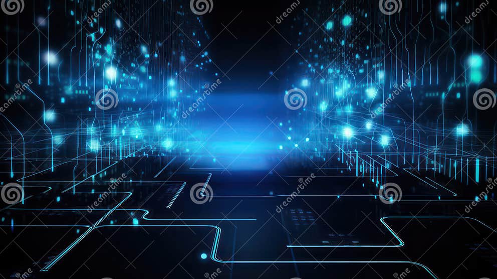 Abstract Technology Background with Code . Fractal Stock Illustration ...
