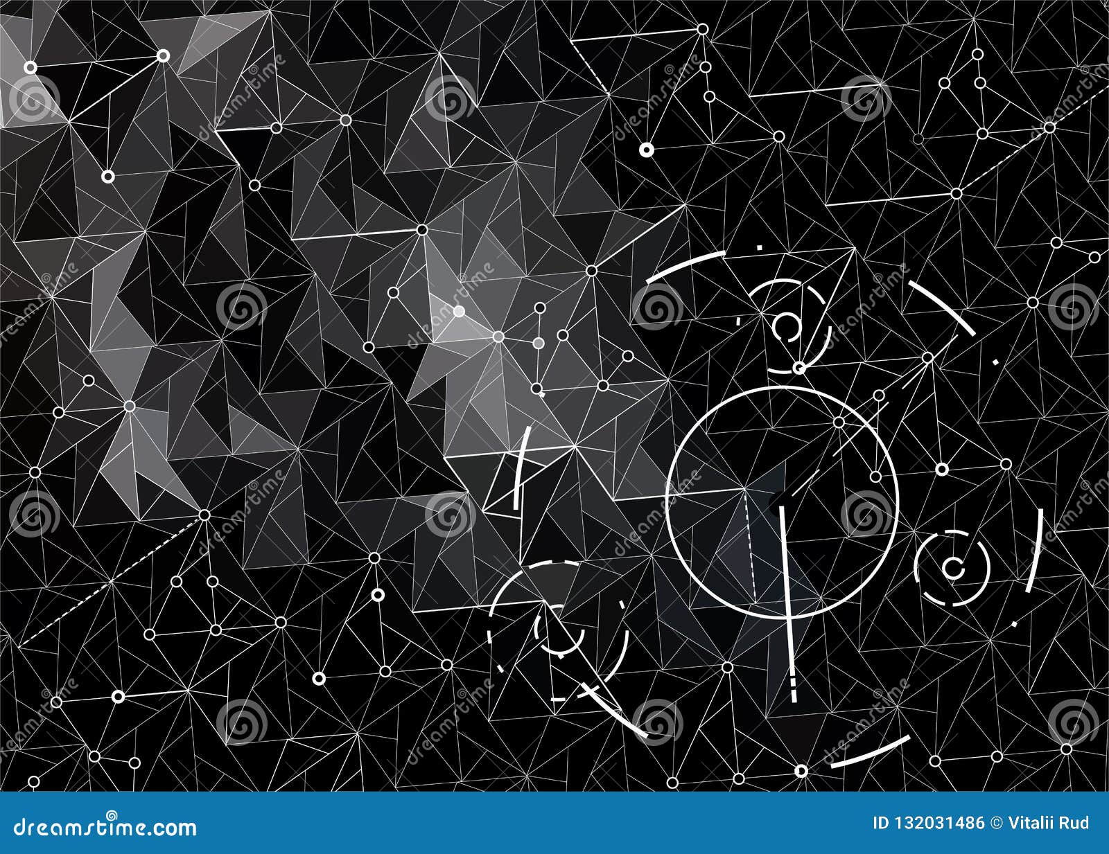 Abstract Dark Tech Hud Background from Triangles Stock Illustration ...
