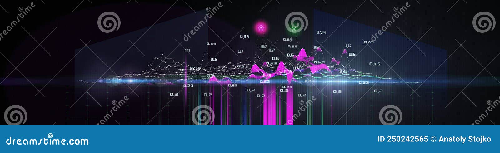 Abstract Technology Background With Connecting Dots And Lines Visual Presentation Of Analytics