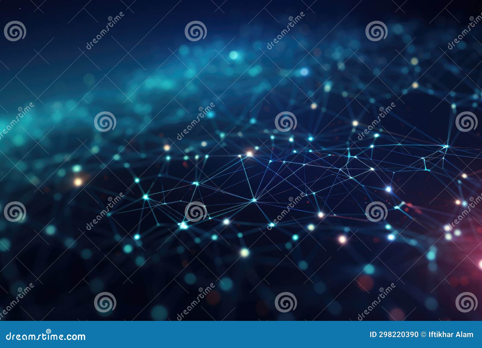 Abstract Technology Background with Connection Lines and Dots. 3D Rendering, Abstract Digital ...