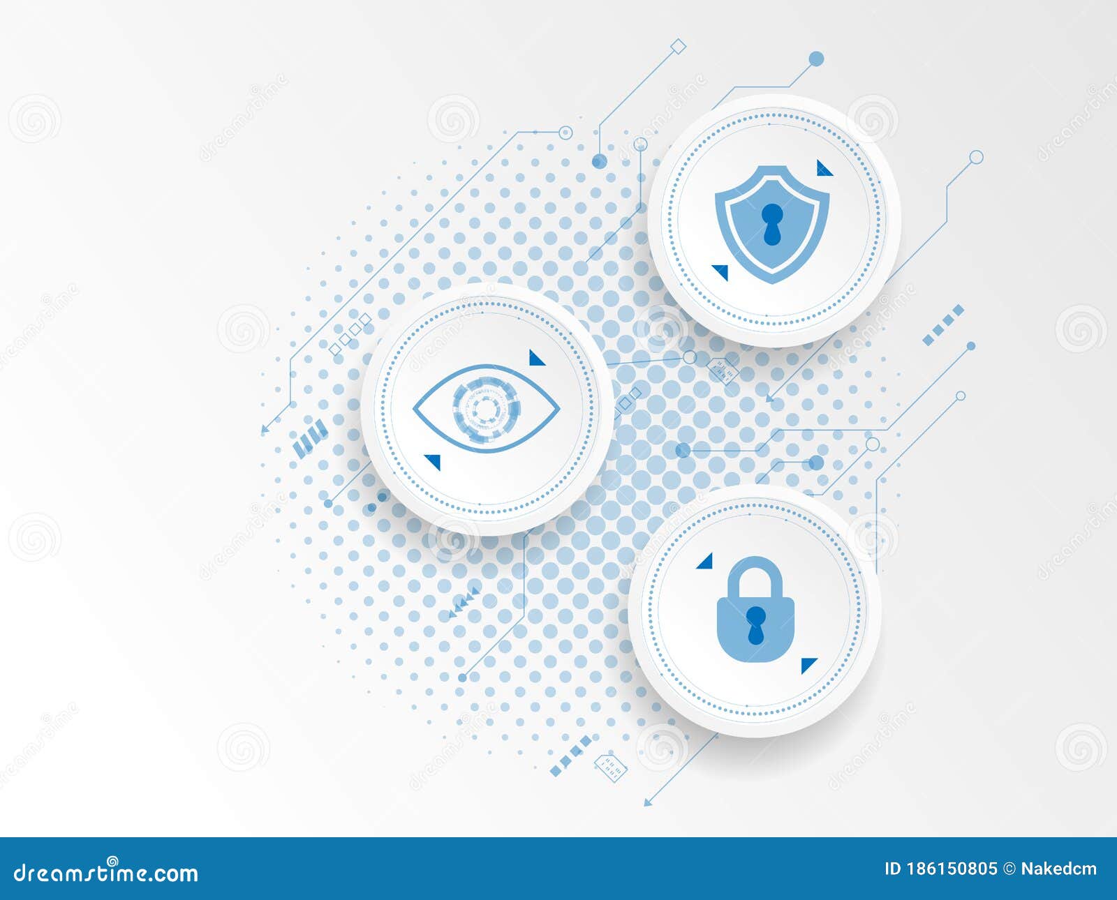 Abstract Technology Background Cyber Security Concept Stock Vector ...