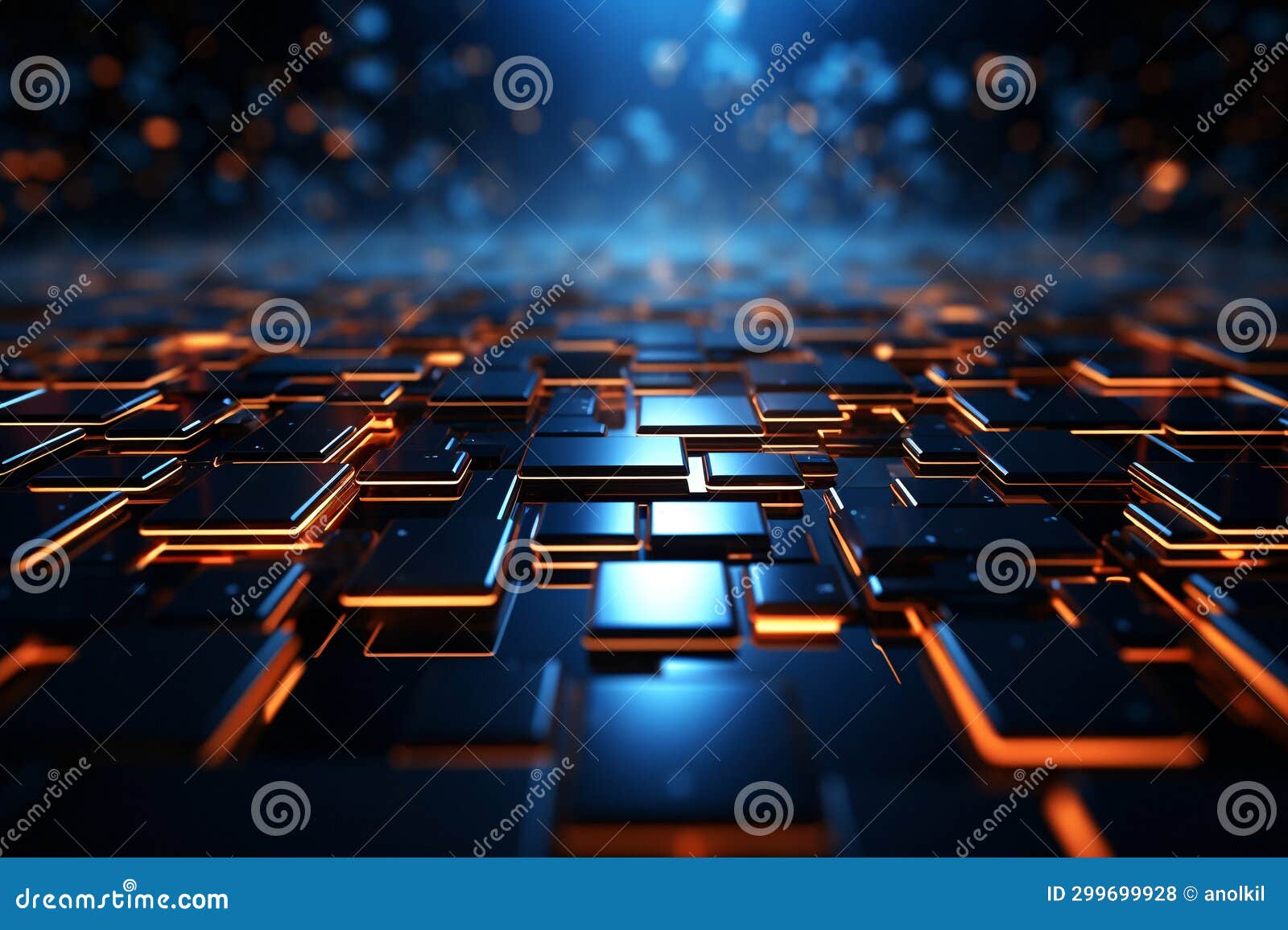 Abstract Technology Background. 3d Rendering, 3d Illustration. AI ...