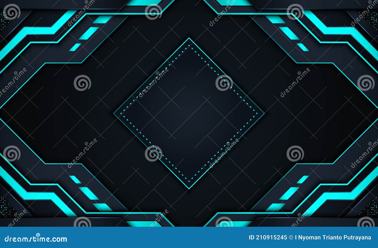 Abstract Technology Background with Dark Navy and Blue Neon Stripes ...