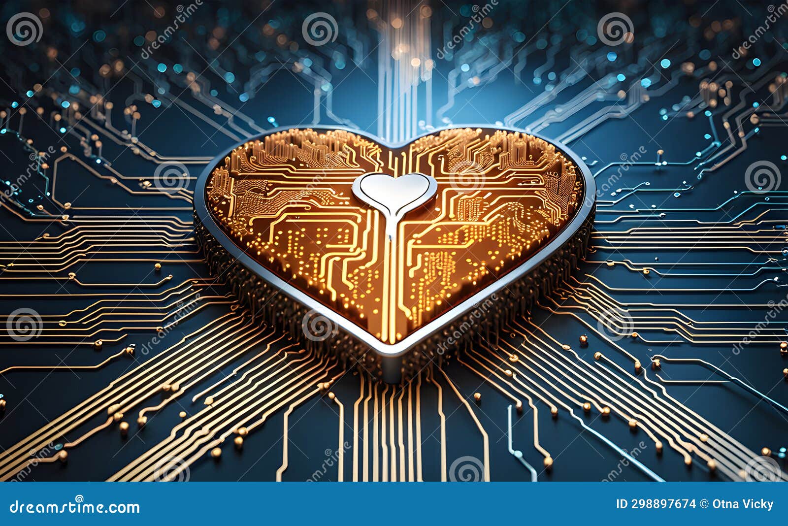 Abstract Technology Background of a Data Computing System with Connected Particles, Artificial ...