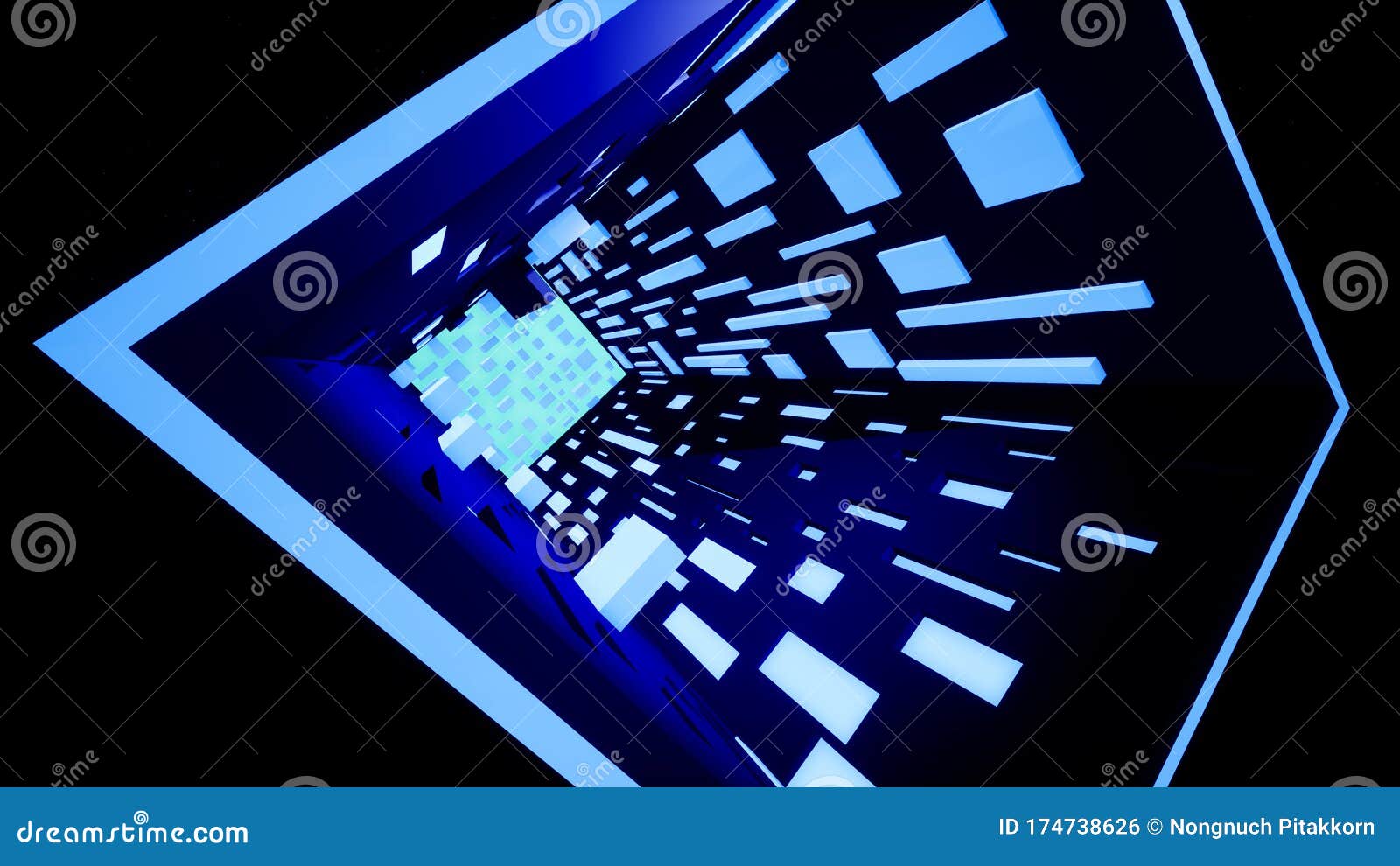 Abstract Technology Background Design, Black and Blue, 3d Rendering ...