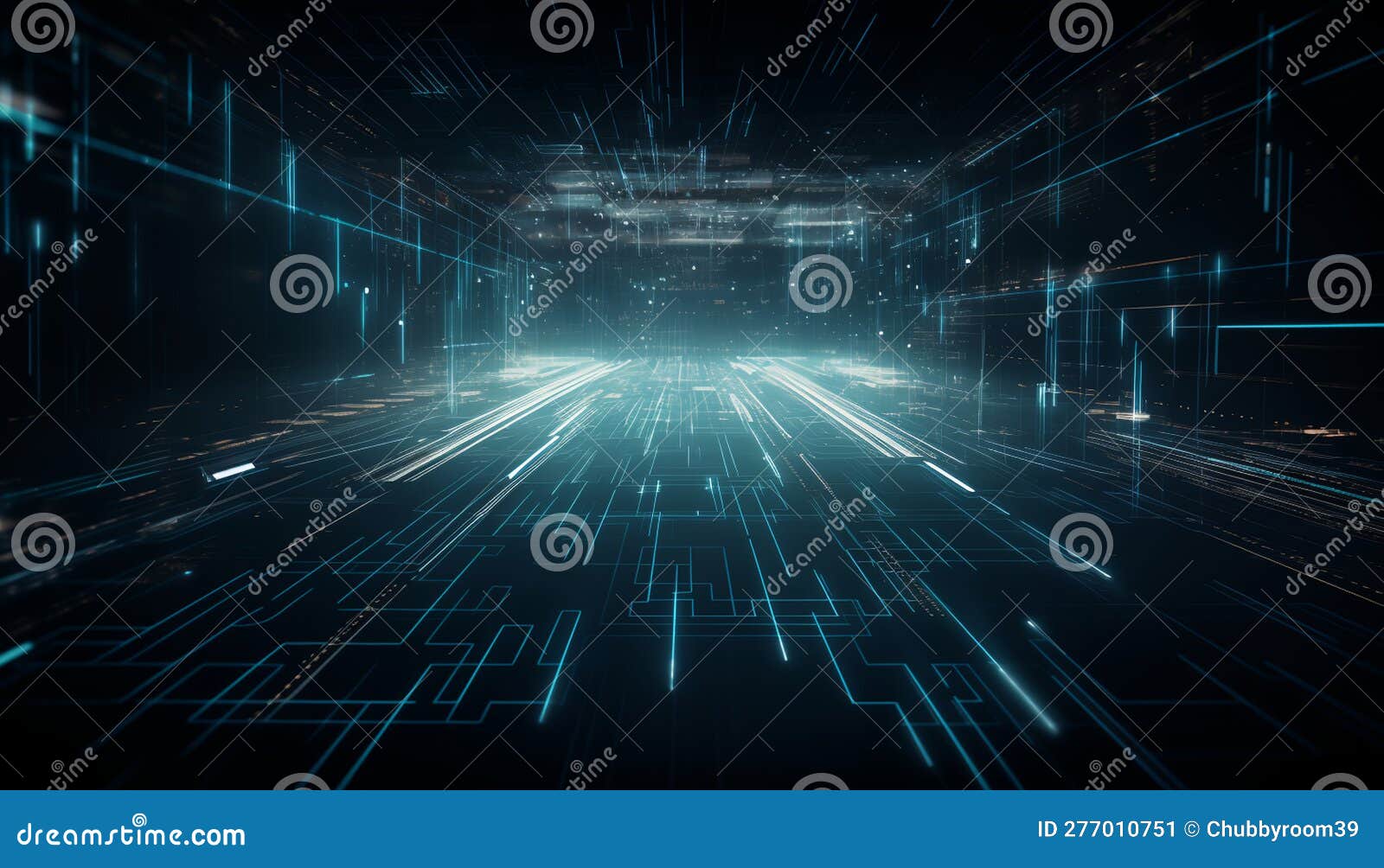 Abstract Technology Background. Circuit Dots, Lines and Binary Data. Generative AI Stock ...