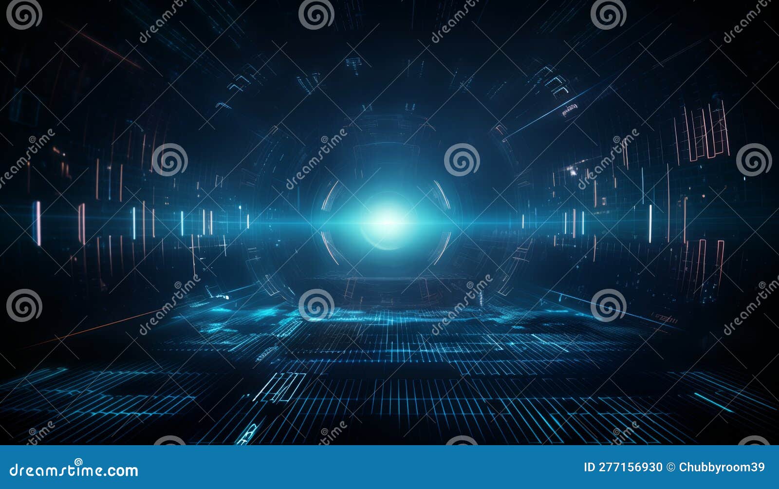 Abstract Technology Background. Circuit Dots, Lines and Binary Data. Generative AI Stock Photo ...