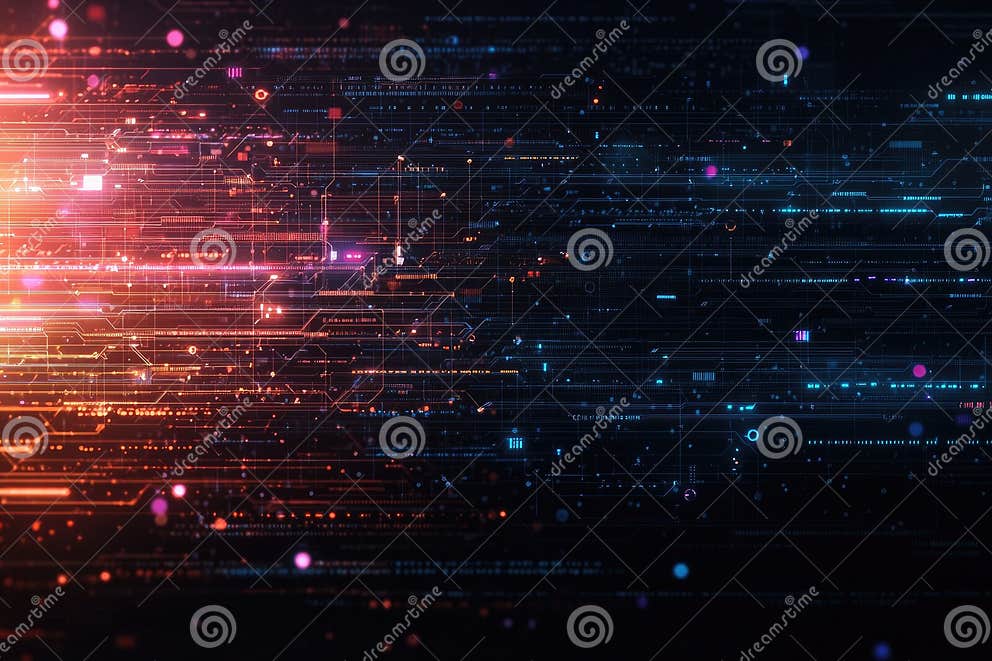 Abstract Technology Background with Digital Elements Stock Image ...
