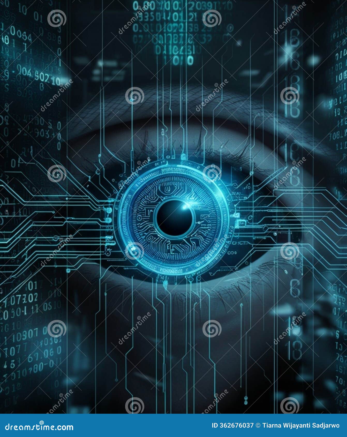 Abstract Technology Background with Digital Eye Biometrics Stock ...