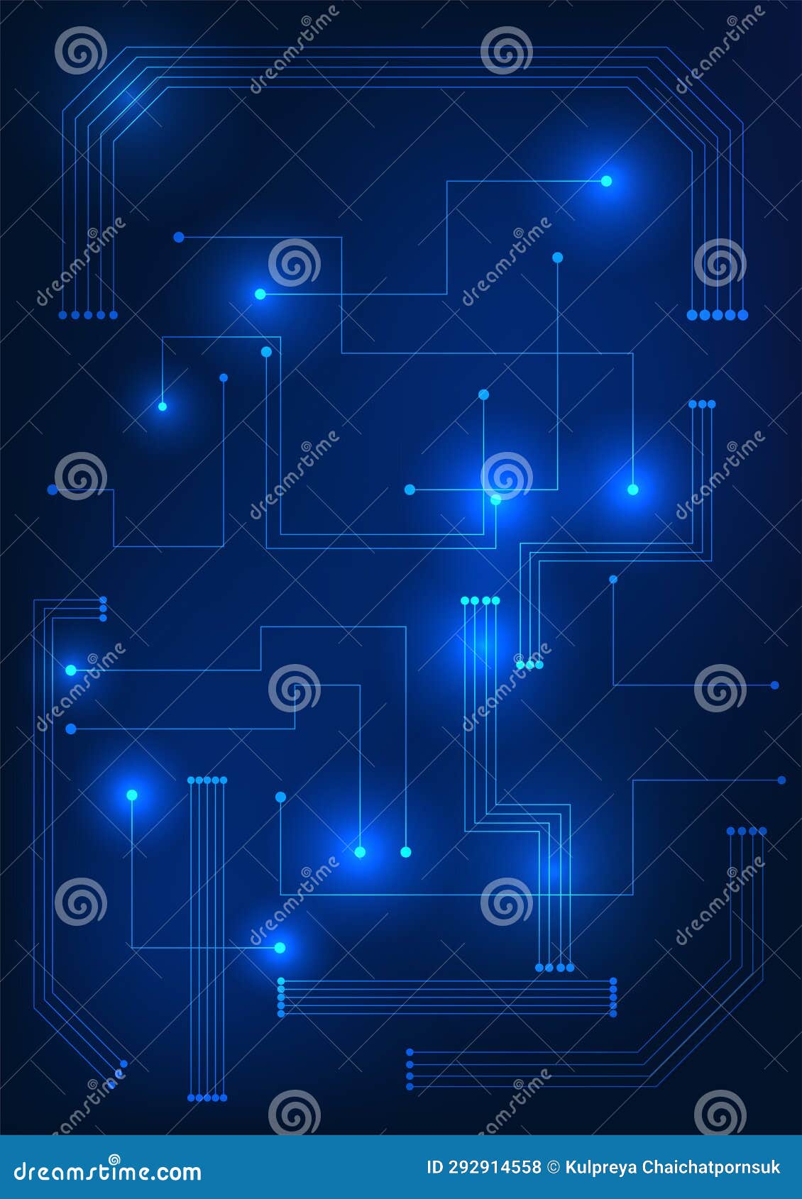 Abstract Technology Background the Dimensional Overlapping Technology Circuit Line Elements are ...