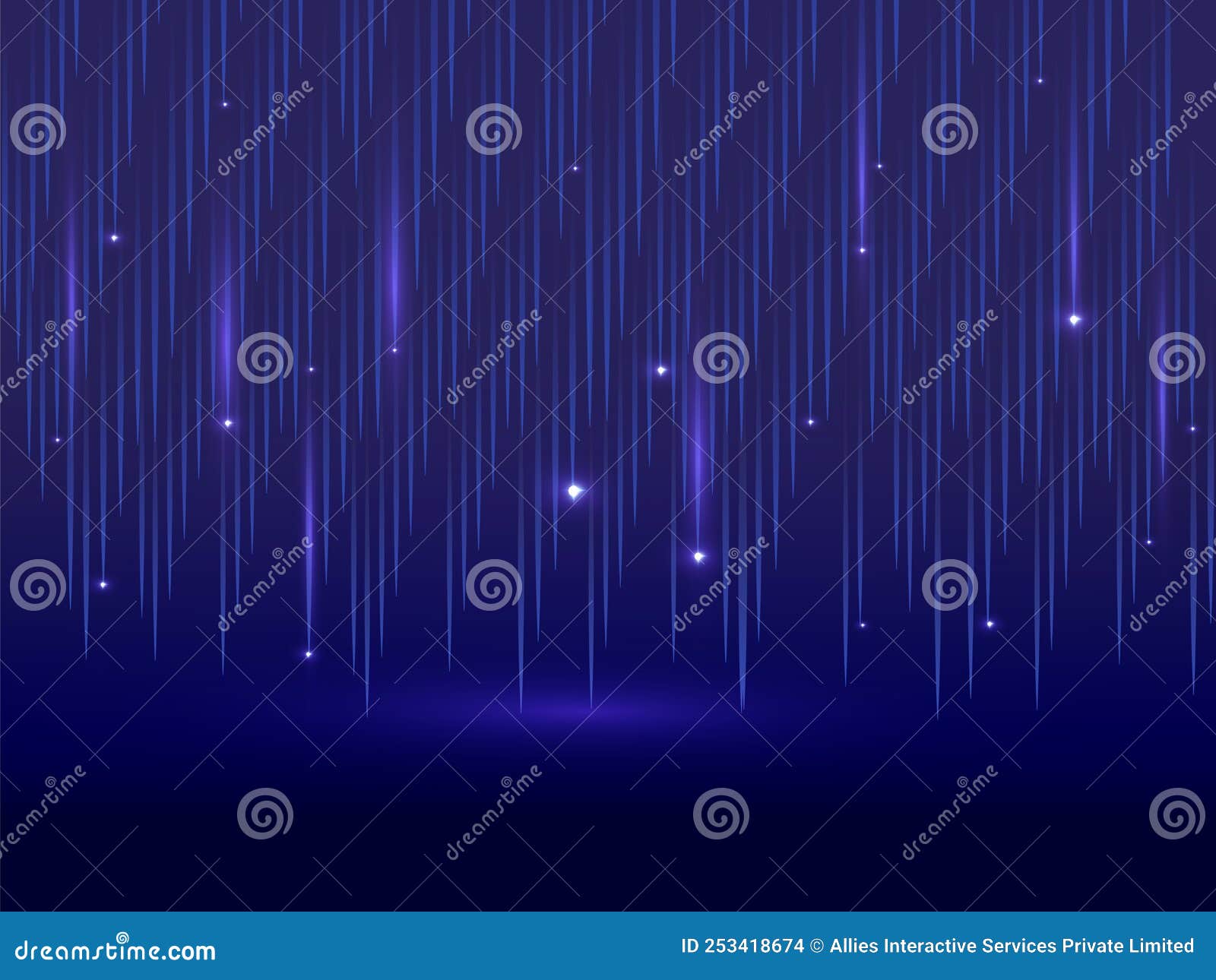 Abstract Technology Background with Downward Shiny Lines in Blue Stock ...