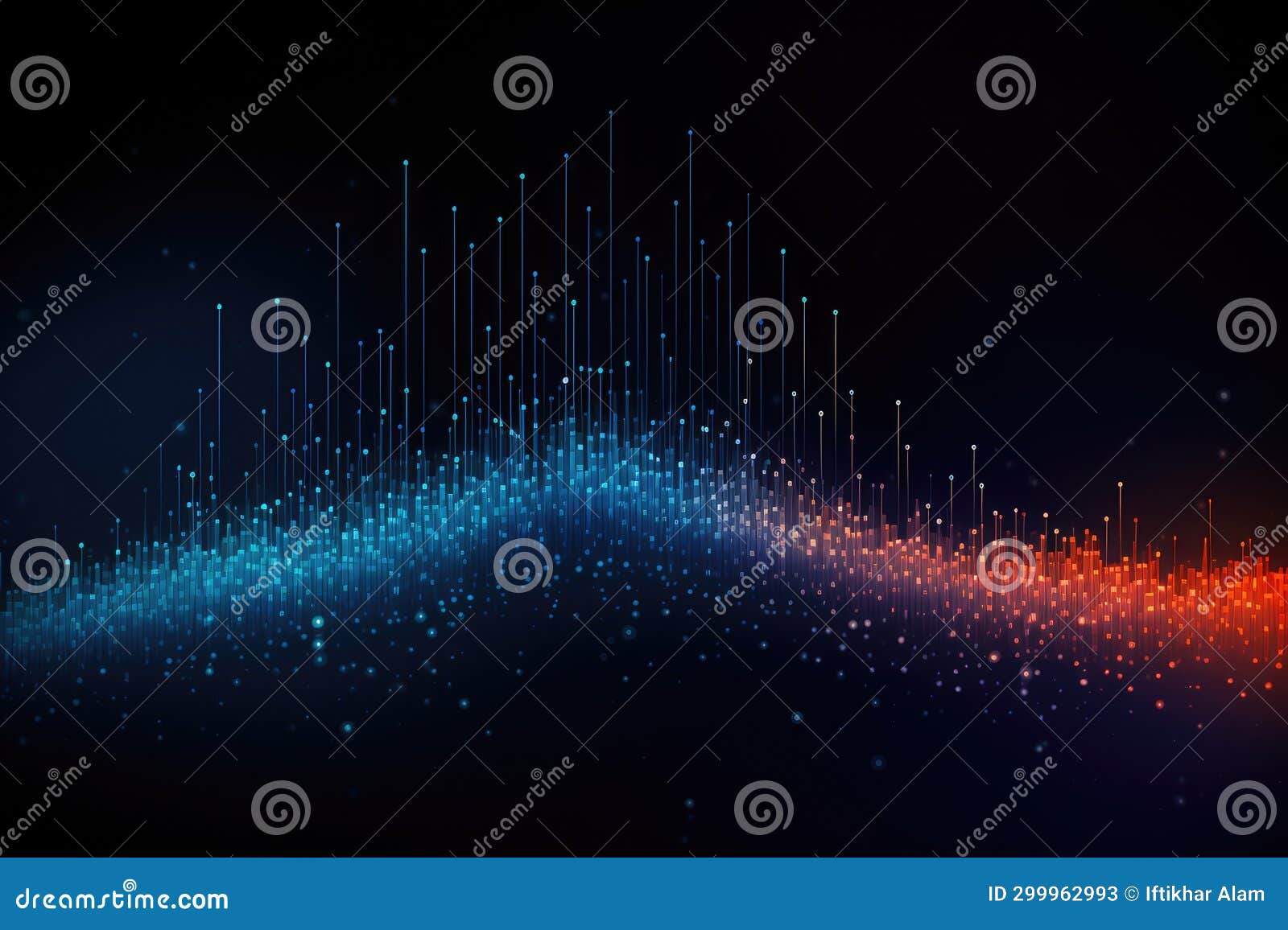 Abstract Technology Background with Dynamic Particles. Vector ...