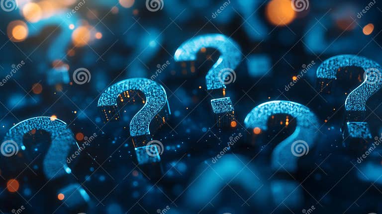 Abstract Technology Background Featuring Creative Question Marks for ...
