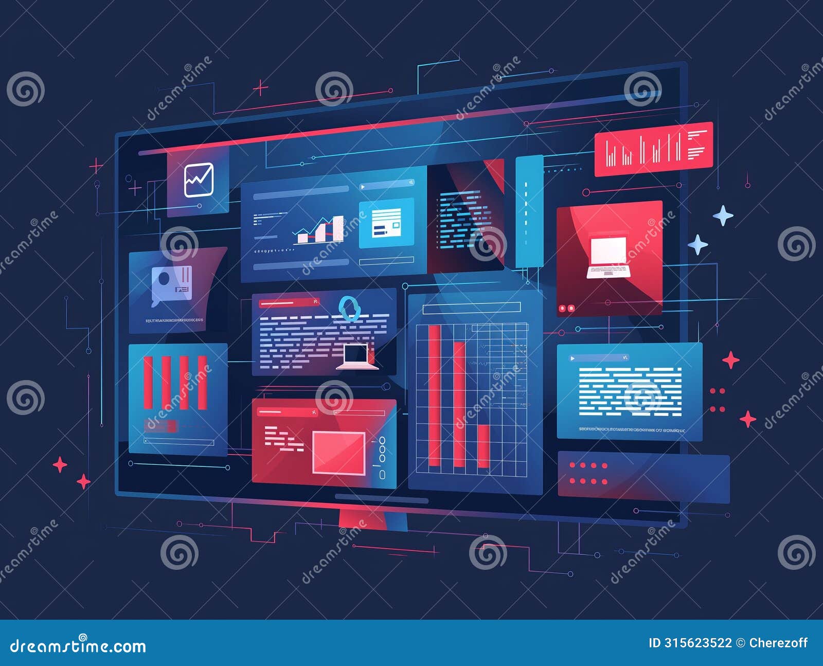 Digital Data Analysis Dashboard Stock Photo - Image of modern, virtual: 315623522