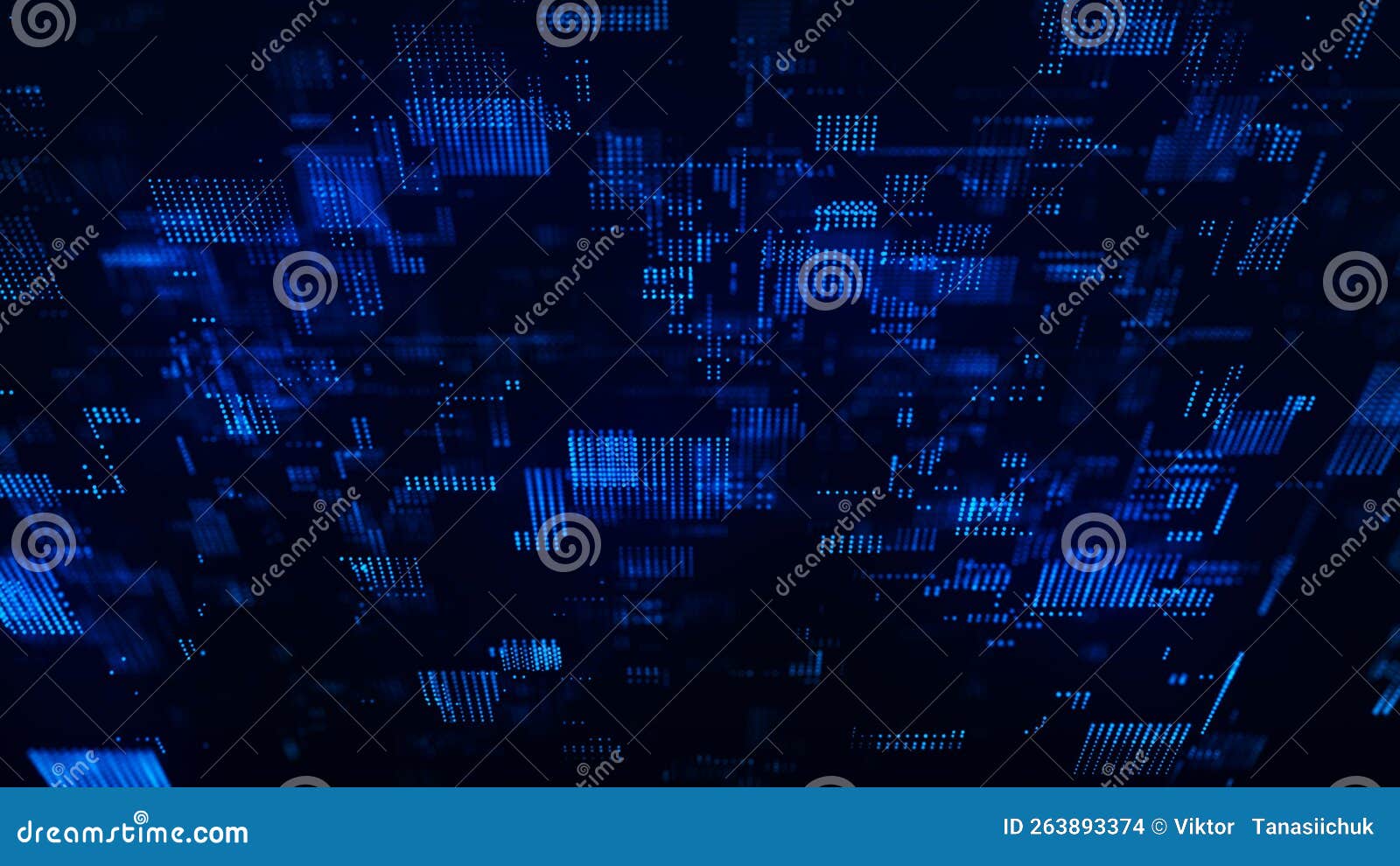 Abstract Technology Background.Futuristic Matrix Particles. Big Data ...