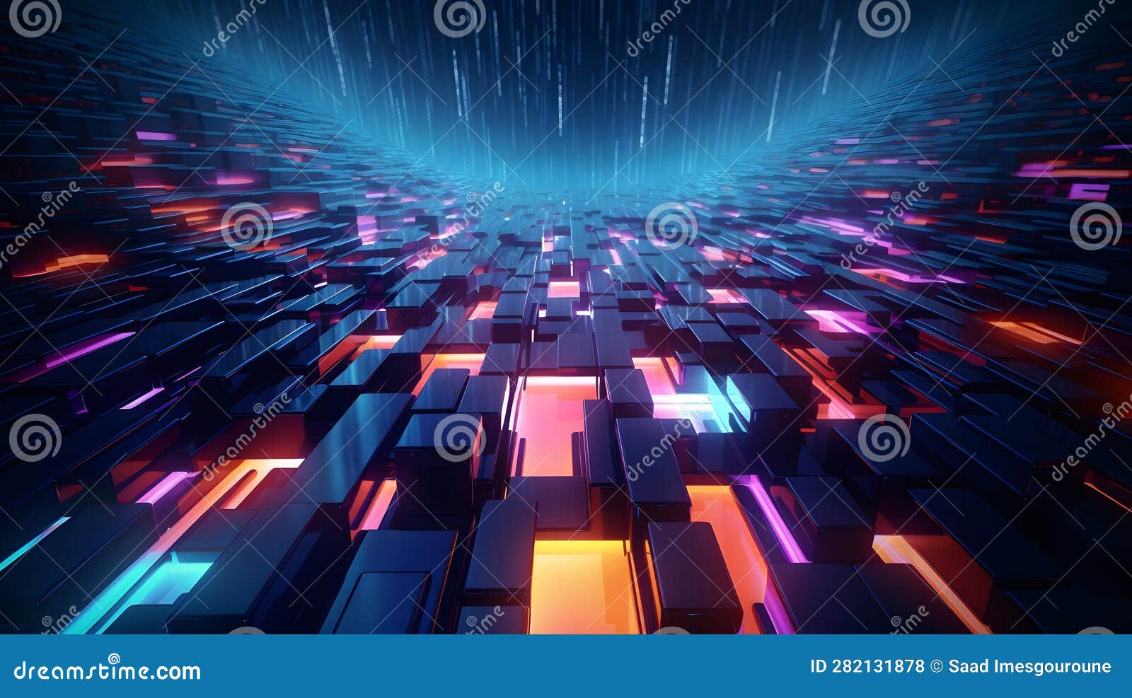 Abstract Technology Background with Futuristic Patterns Stock ...