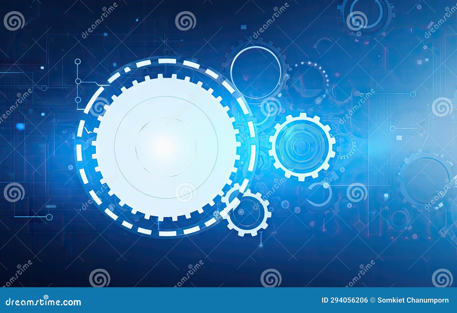 Abstract Technology Background with Gear Wheel. Technology Concept. 3D ...
