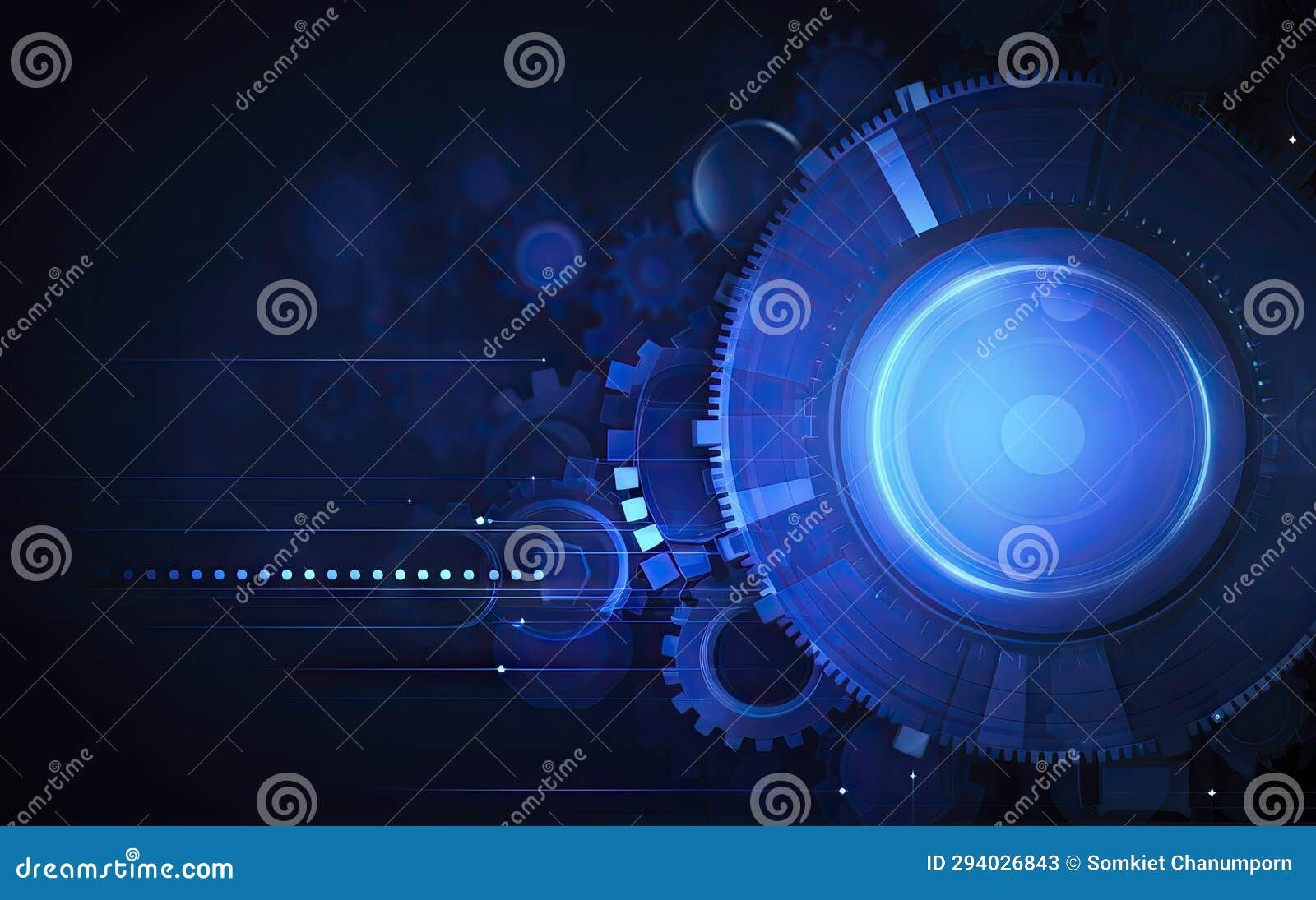 Abstract Technology Background with Gear Wheel. Stock Illustration ...