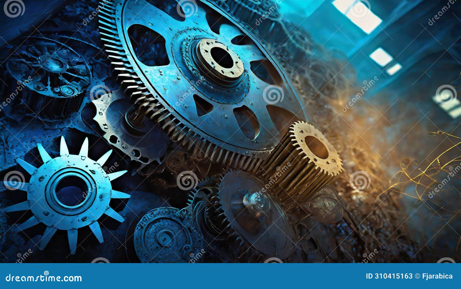 Abstract Technology Background with Gear Wheel Stock Illustration ...