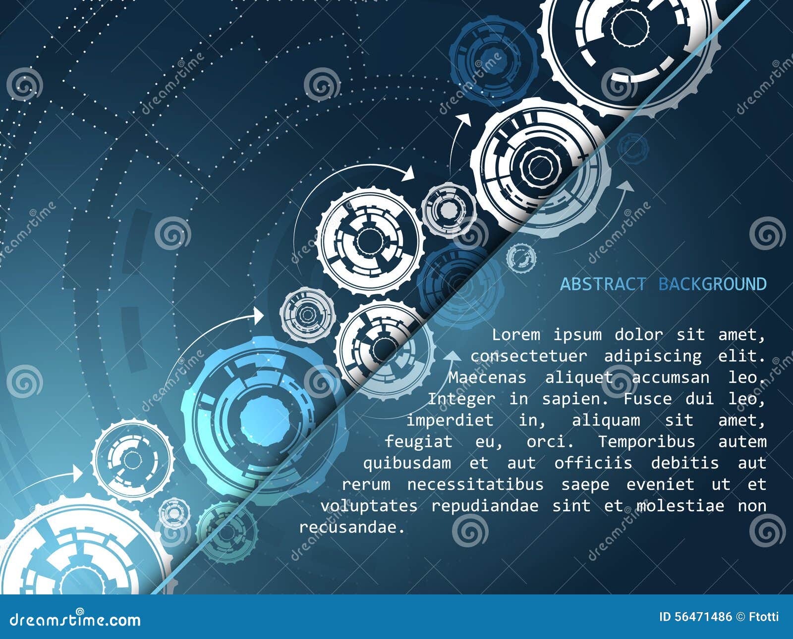 Abstract Technology Background with Gear Wheels and Arrows Stock Vector ...