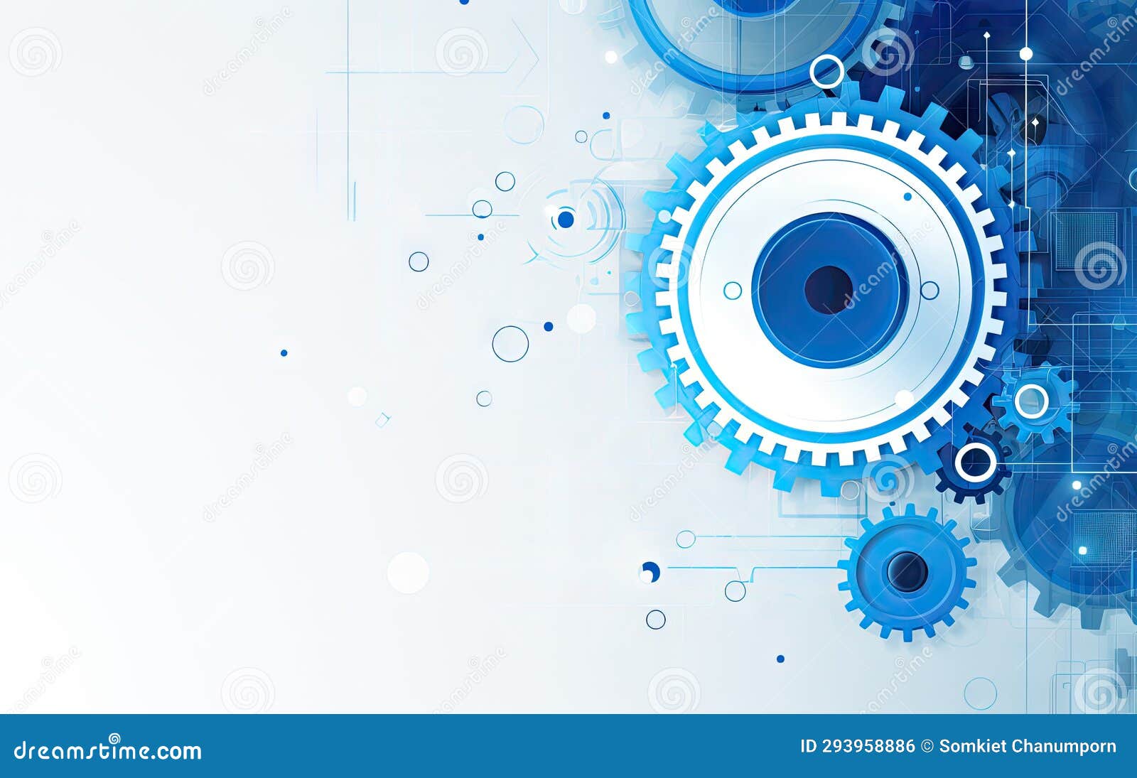 Abstract Technology Background with Gears and Cogwheels. Illustration ...