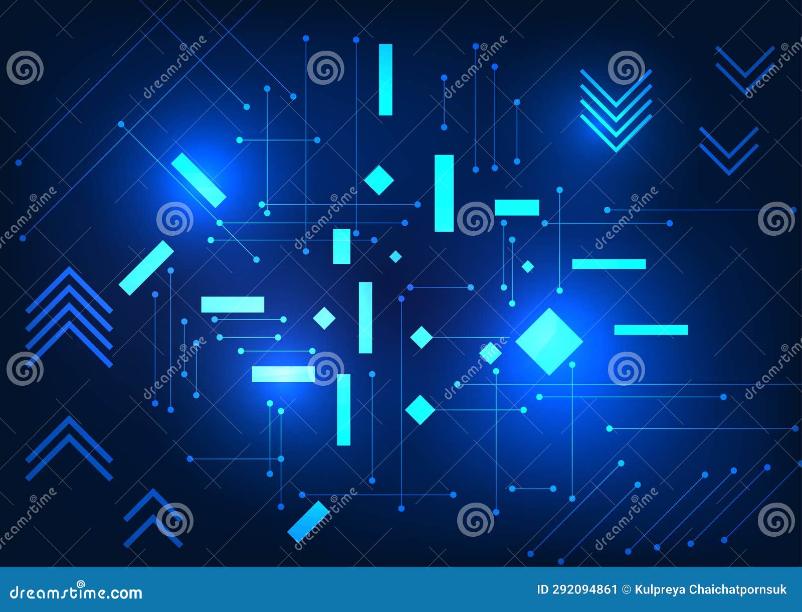 Abstract Technology Background Geometric Shapes Combined with Arrows ...