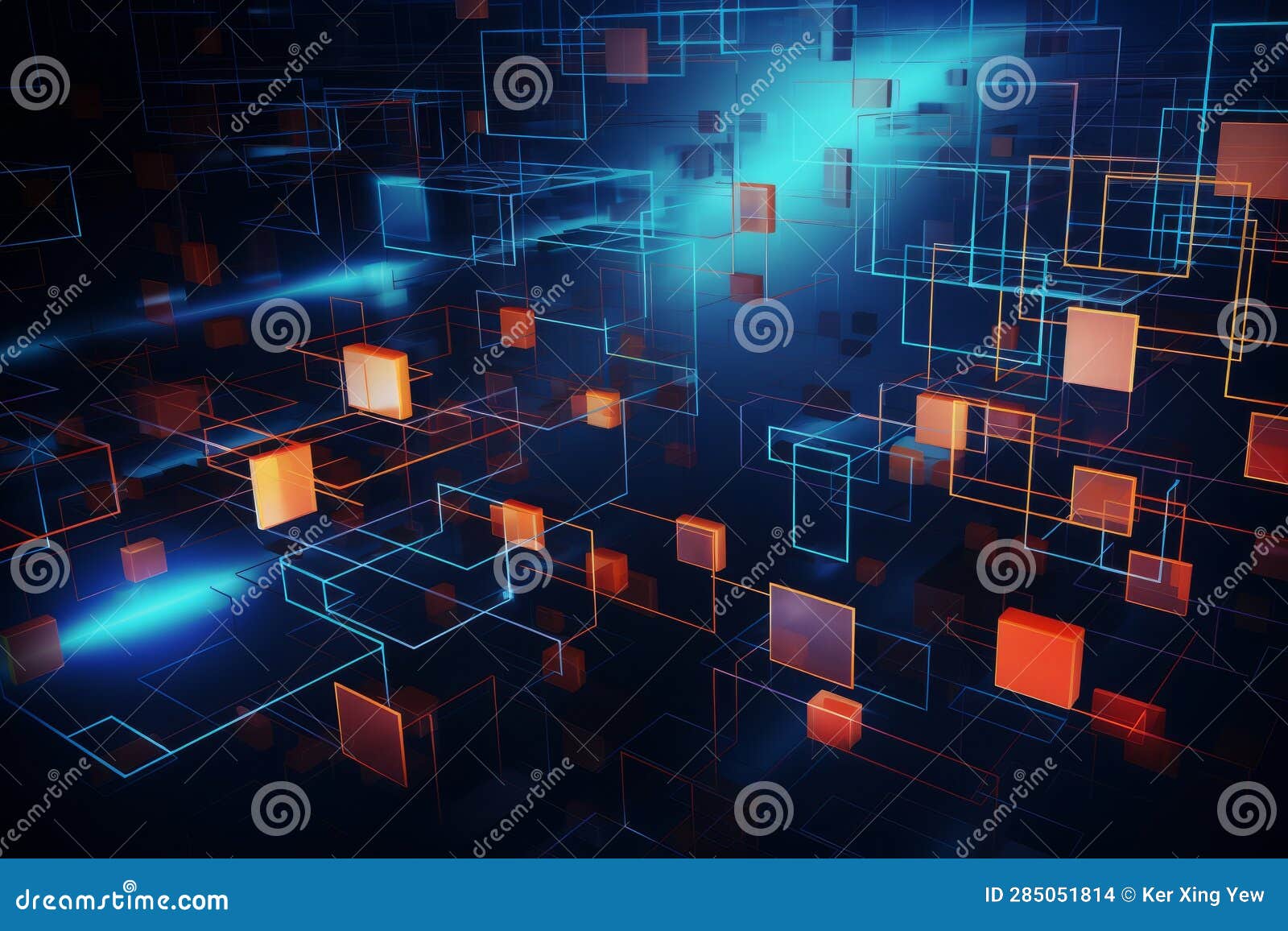 Abstract Technology Background with Geometric Shapes Stock Illustration ...