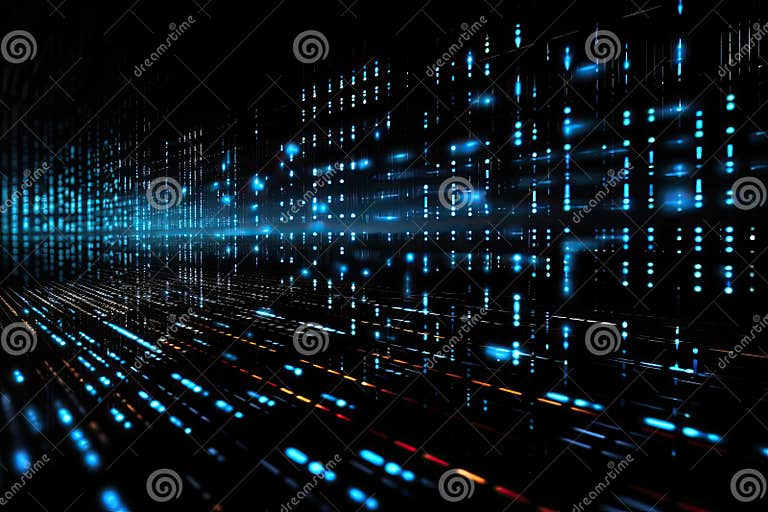 Abstract Technology Background with Glowing Lines and Bokeh, Abstract ...