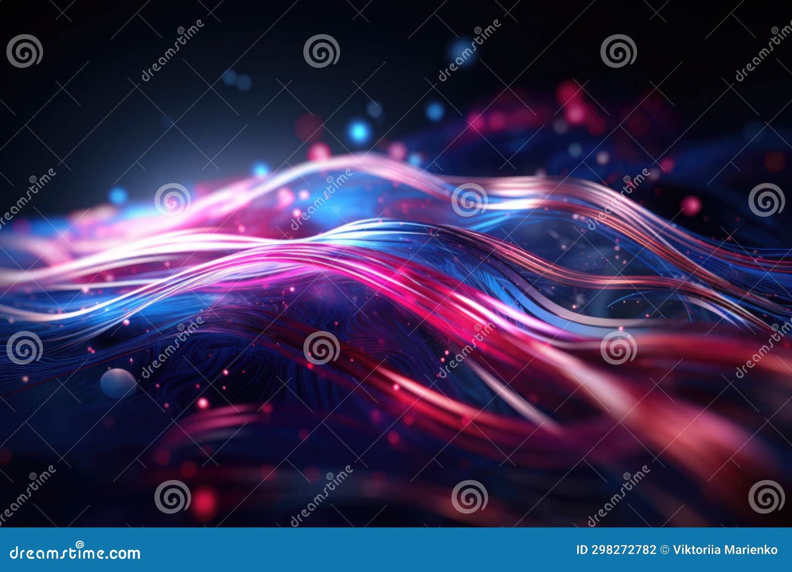 Abstract Technology Background with Glowing Particles. High Tech ...