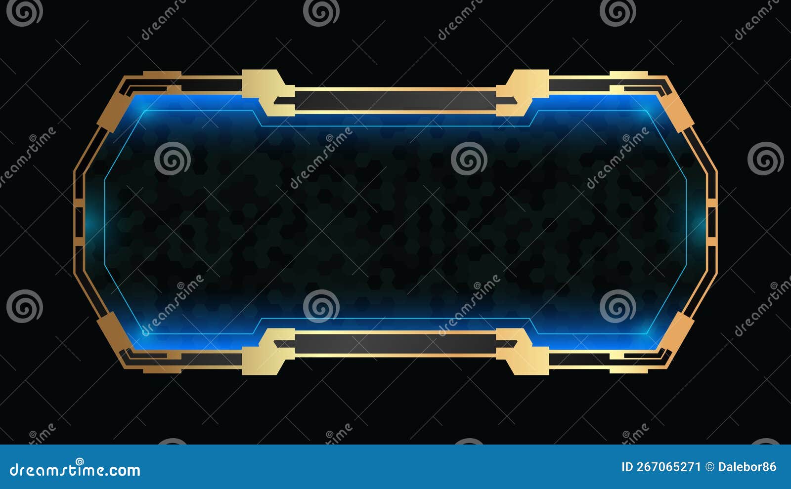 Abstract Technology Background with Gold Frame Stock Vector ...