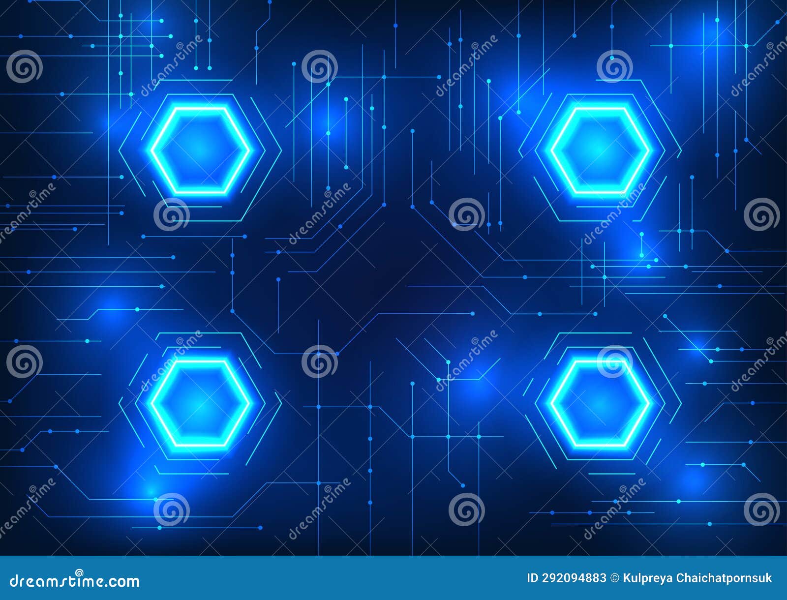 Abstract Technology Background Hexagonal Shape Combined with ...