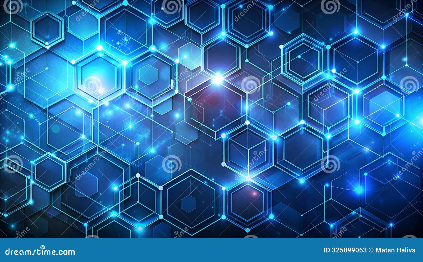 Abstract Technology Background with Hexagons Stock Illustration ...