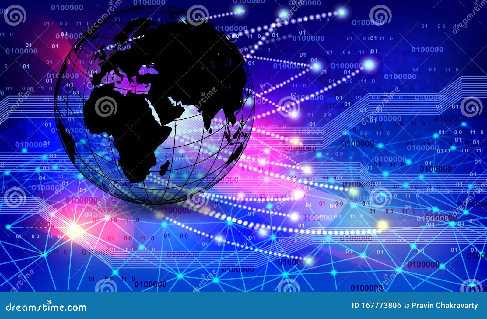 Technology World Background. Hi-tech Communication Concept Innovation ...