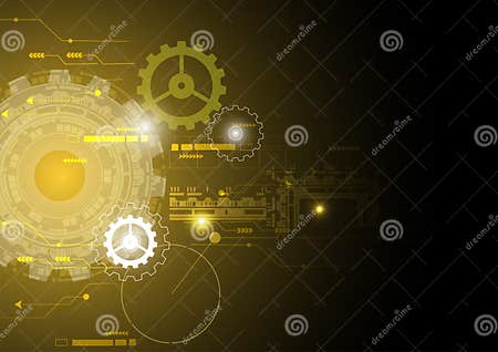 Abstract Technology Background Hi-tech ,Gold and Black Background ...