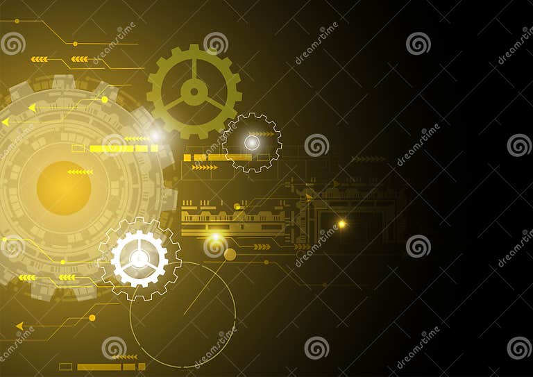 Abstract Technology Background Hi-tech ,Gold and Black Background ...