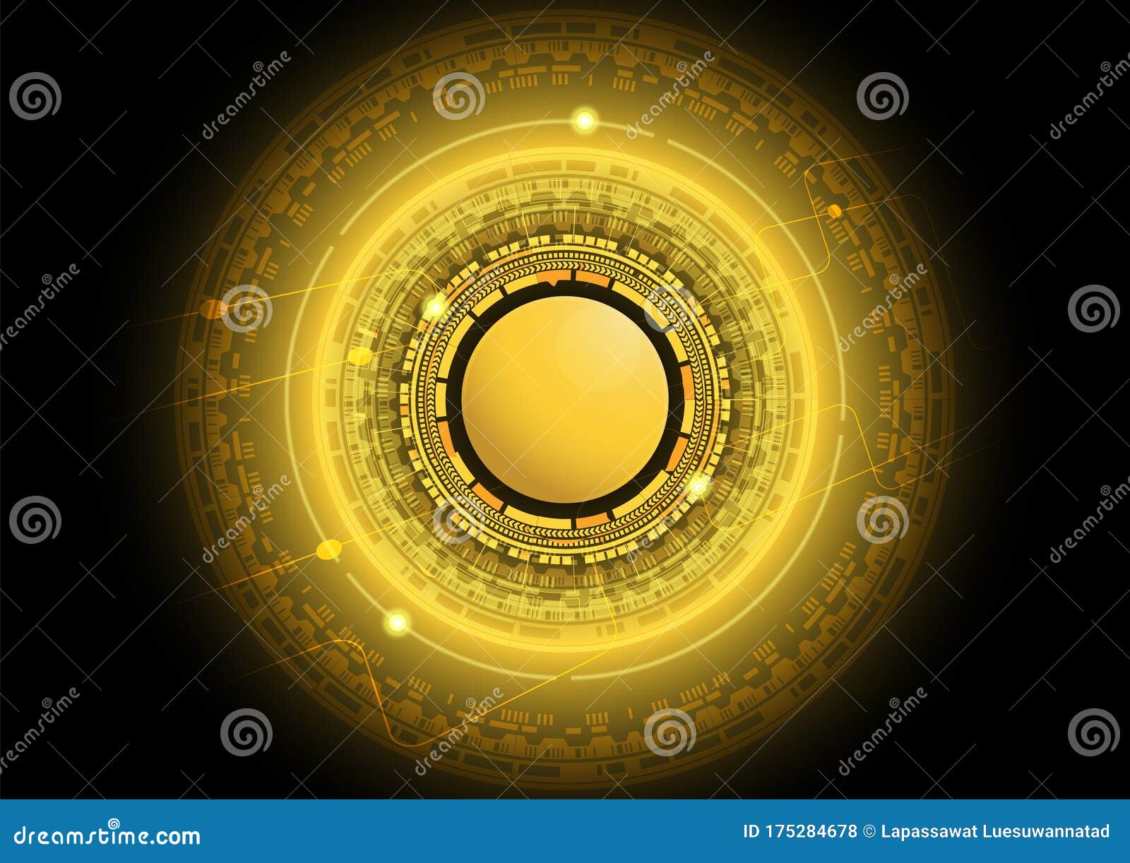 Abstract Technology Background Hi-tech ,Gold and Black Background ...