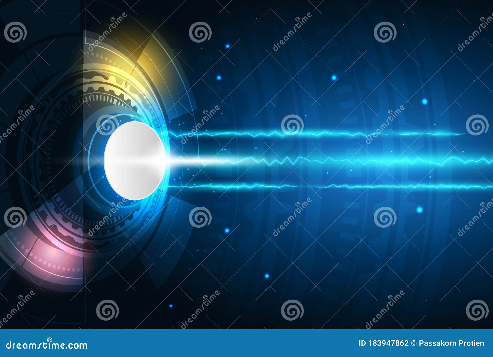Abstract Technology Background with Hi-tech Style Circle. Stock Vector ...