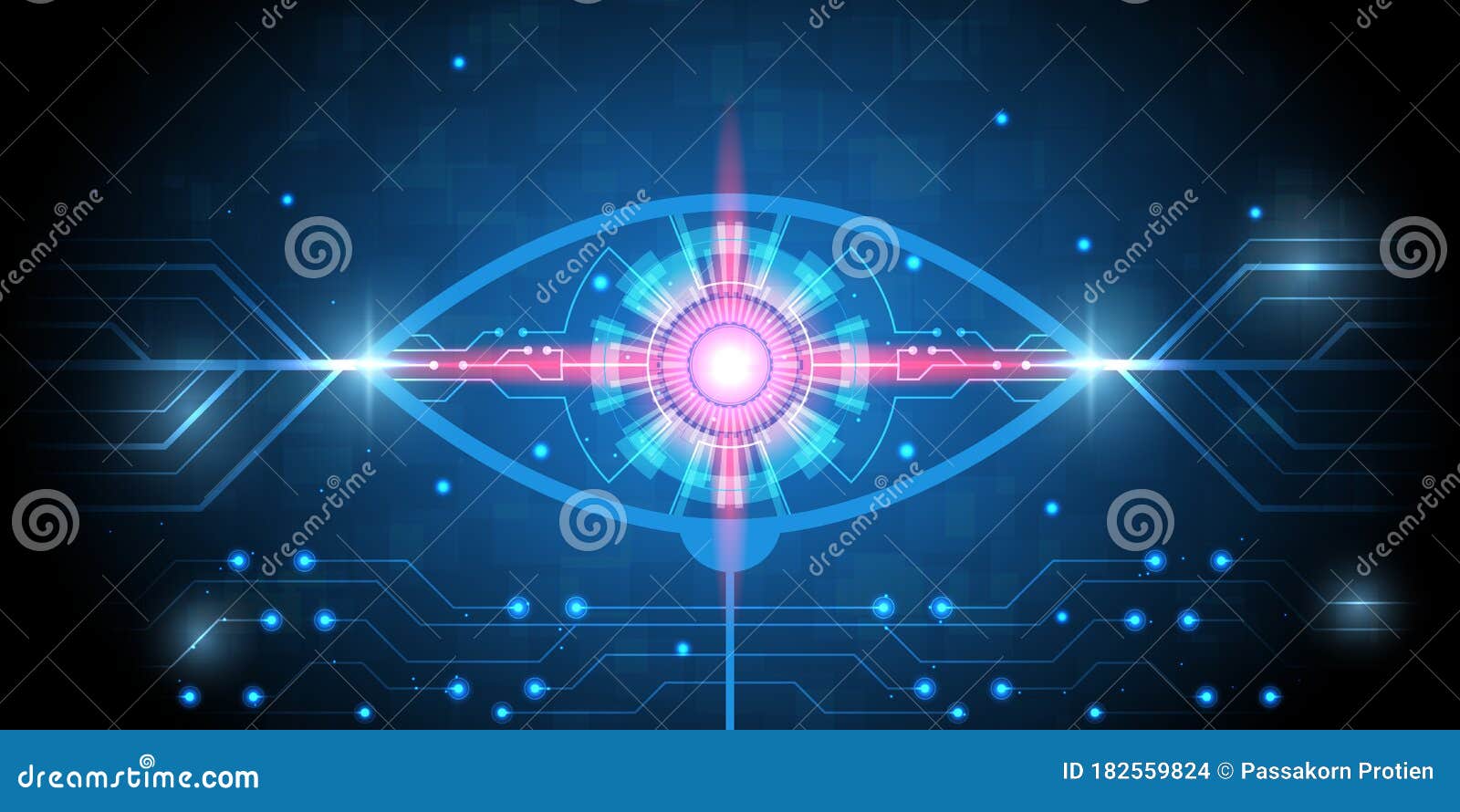 Abstract Technology Background with Hi-tech Style Eye. Stock Vector ...