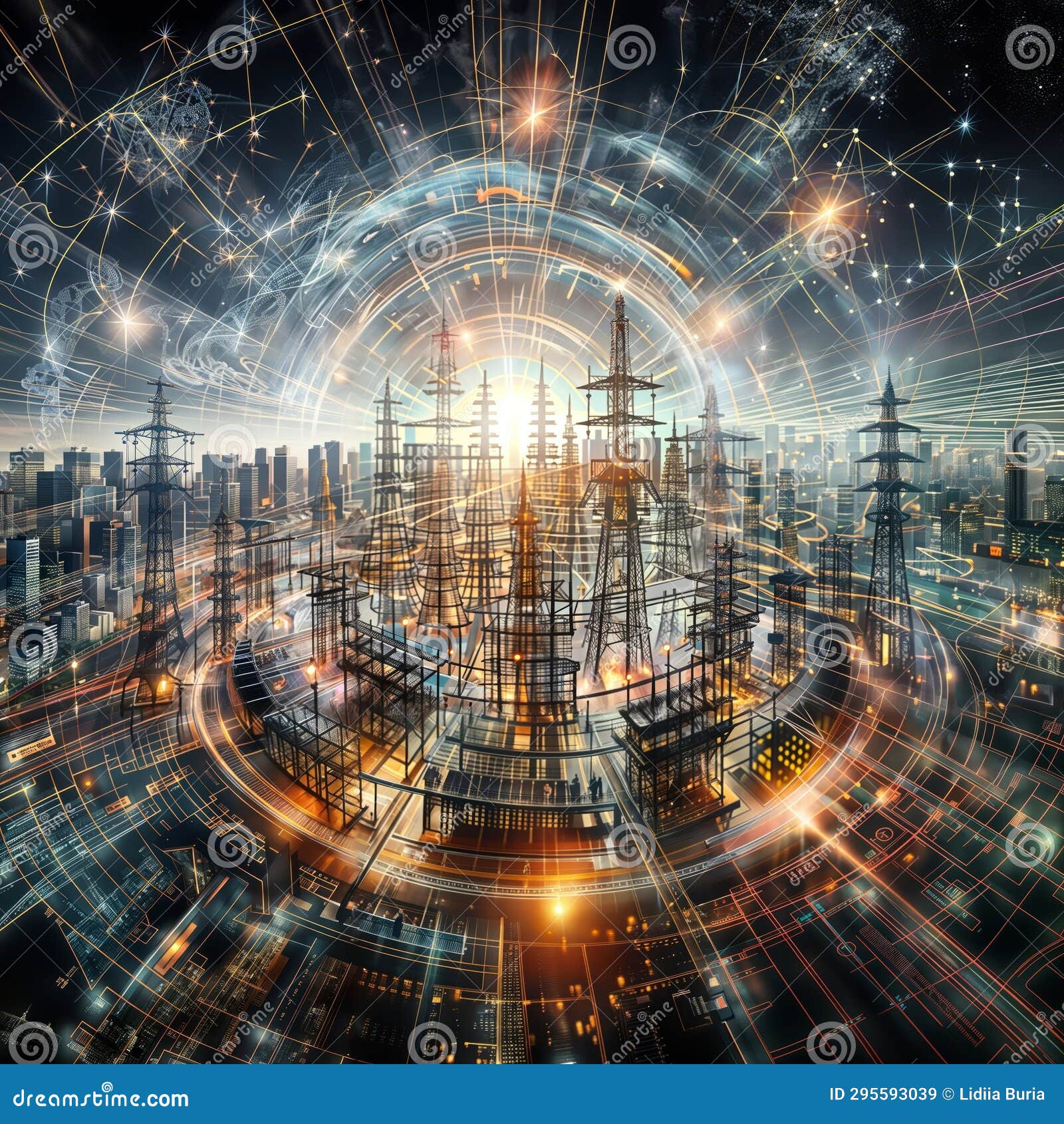 Abstract Technology Background. High Tech Concept. 3D Rendering ...