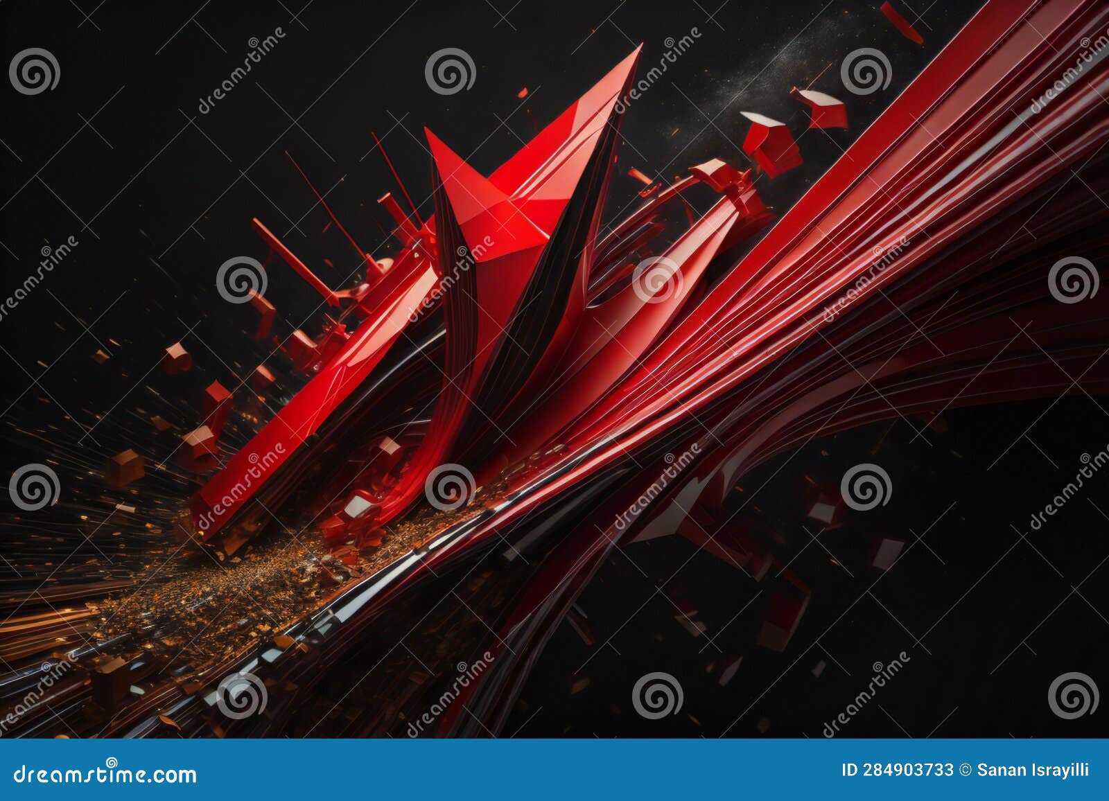 Abstract Technology Background. High Tech Concept. Red Color Stock ...