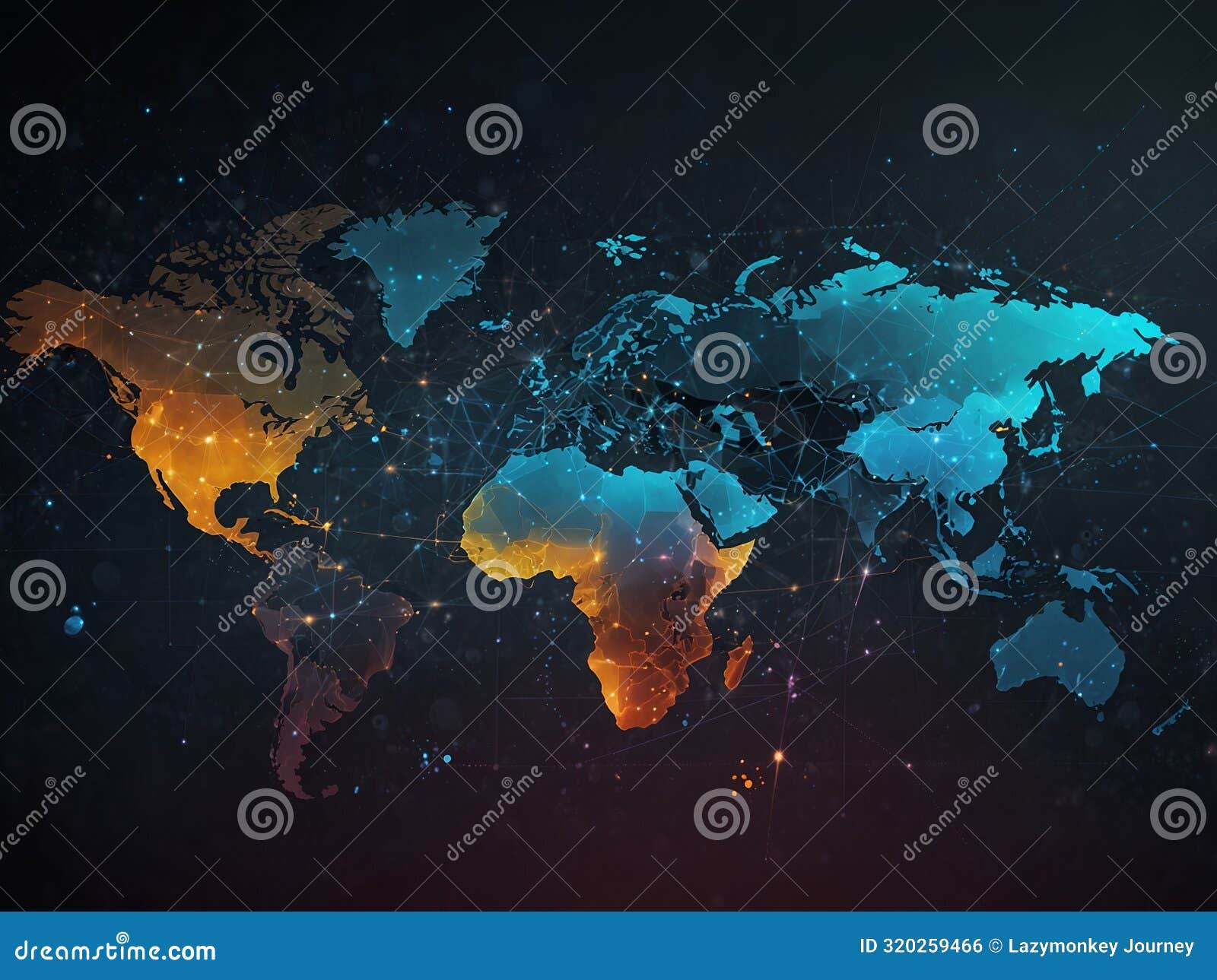 Abstract Technology Background Infographics Visualization World Map ...