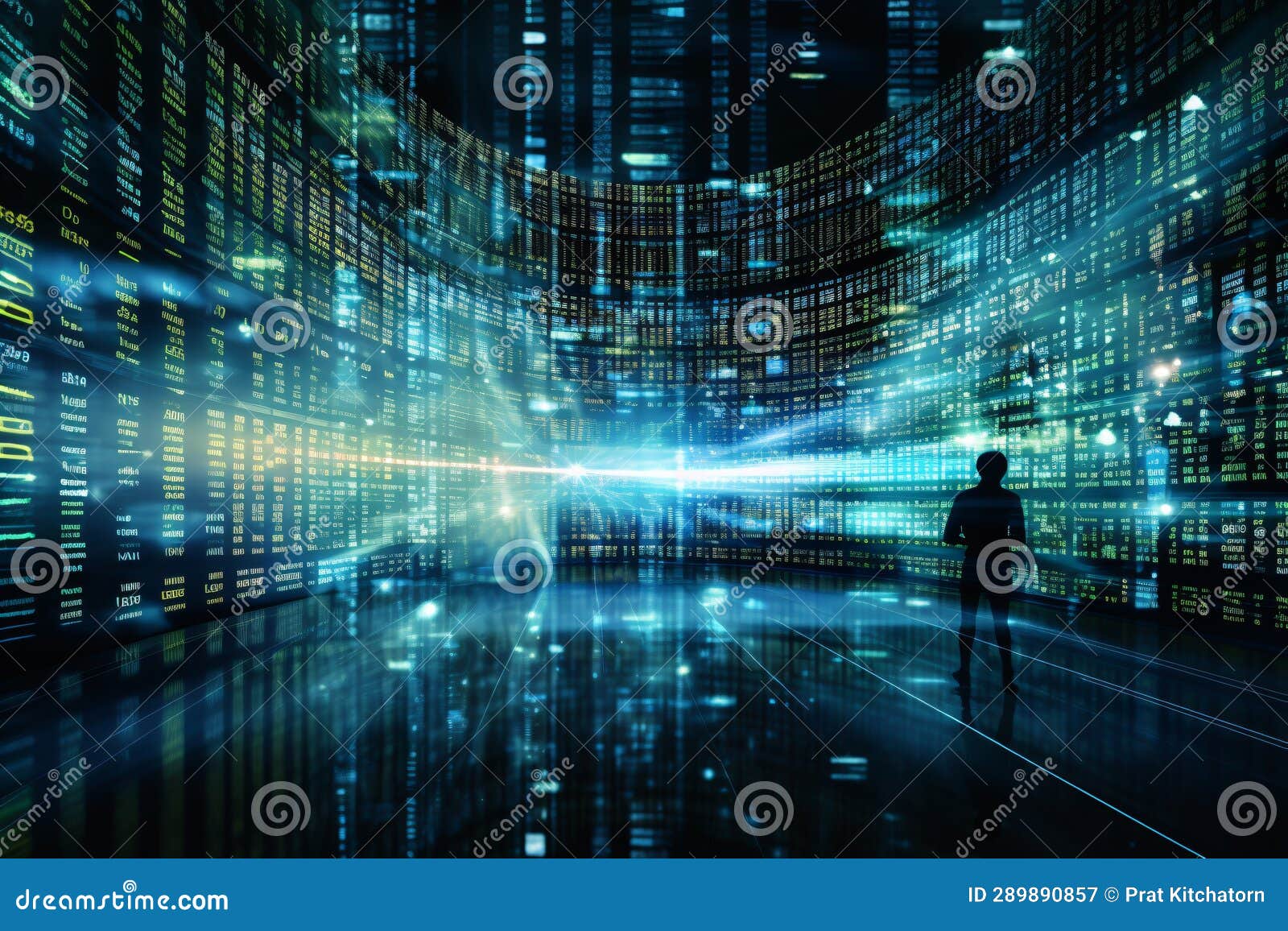 Abstract Technology Background of Information Big Data Generative Ai ...