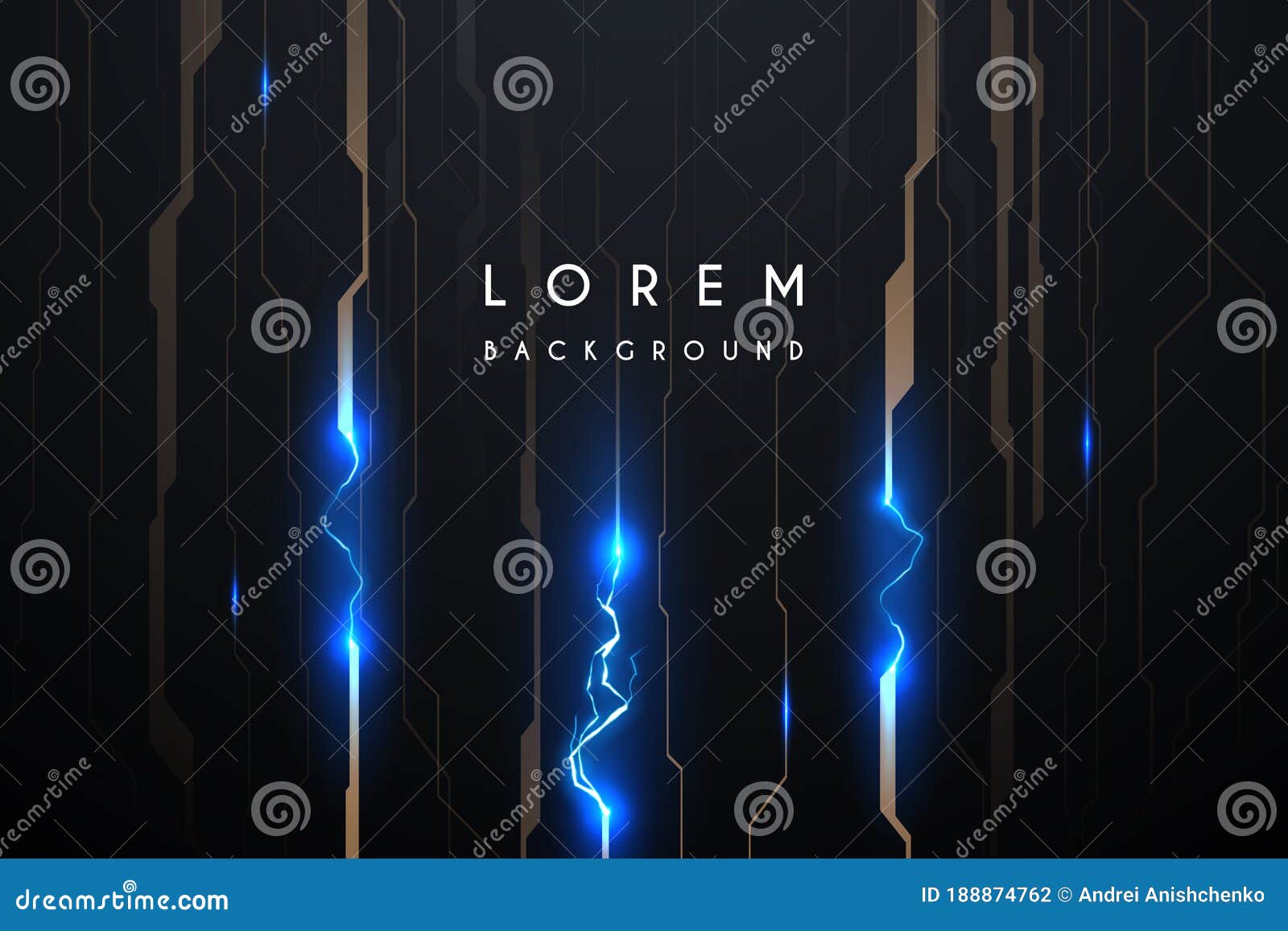 Abstract Technology Background with Lightning Effect Stock Vector ...