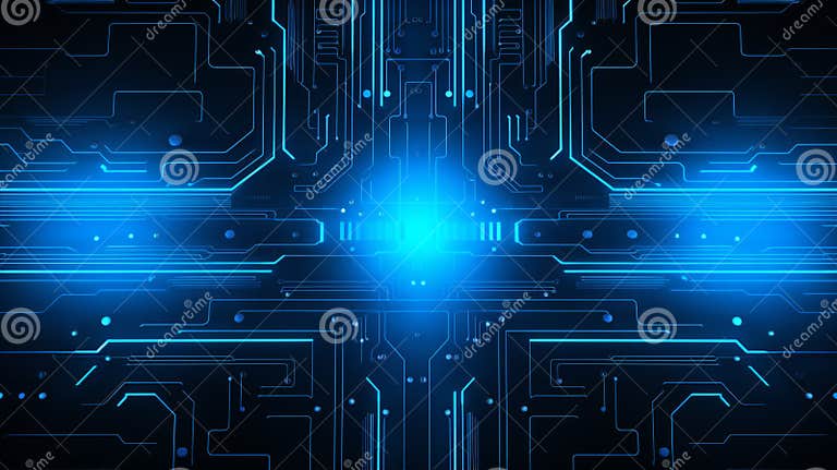 Abstract Technology Background Neon Circuit Blue Neon. Technology ...