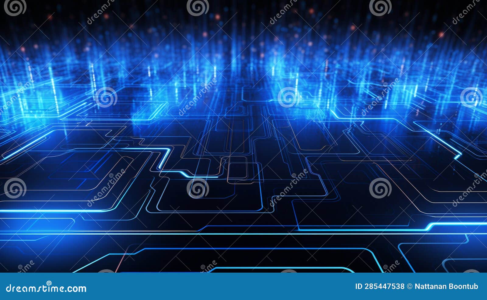 Abstract Technology Background Neon Circuit Blue Neon. Technology ...