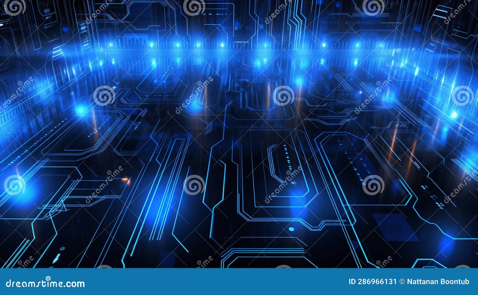 Abstract Technology Background Neon Circuit Blue Neon. Technology ...