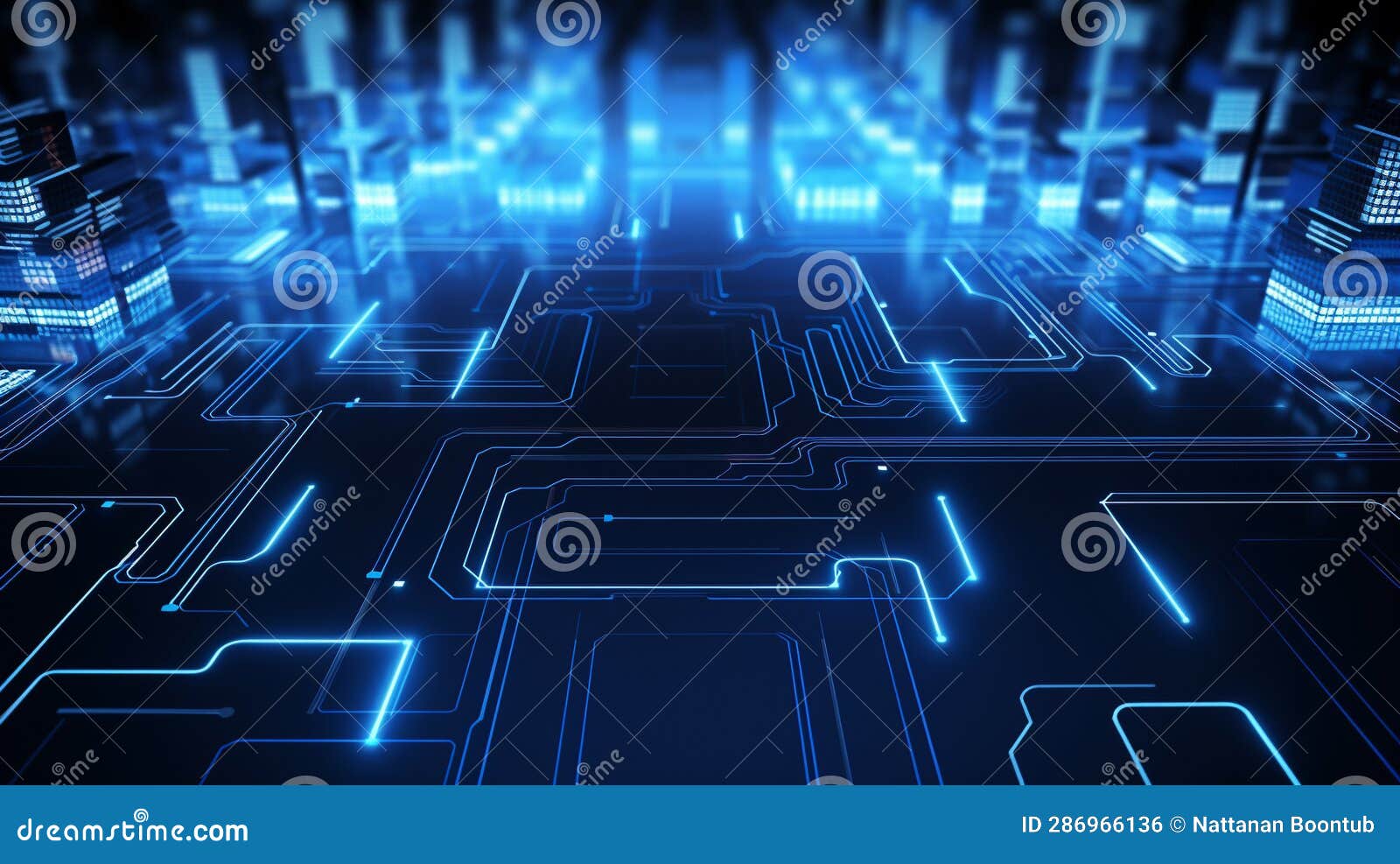 Abstract Technology Background Neon Circuit Blue Neon. Technology ...
