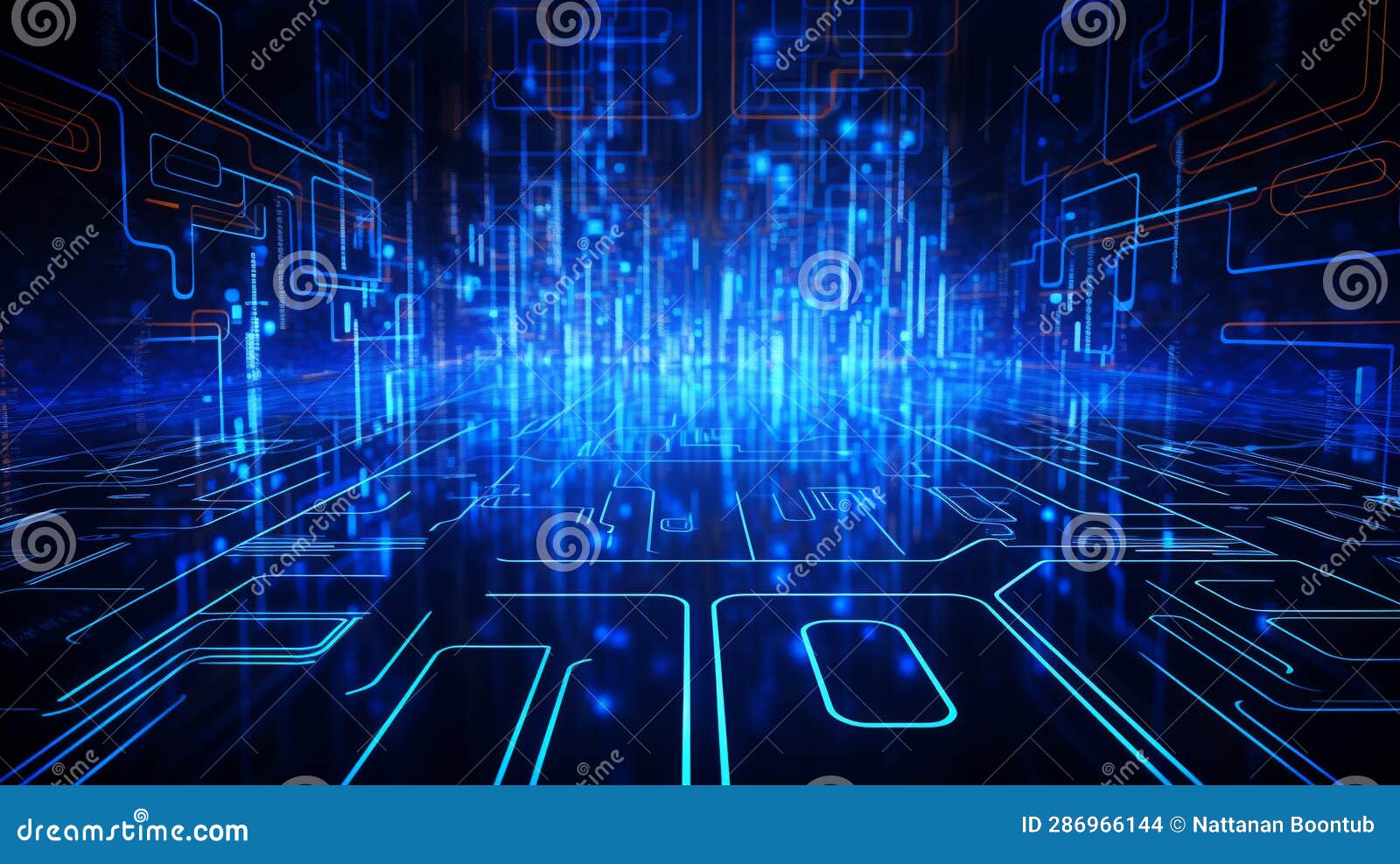 Abstract Technology Background Neon Circuit Blue Neon. Technology ...