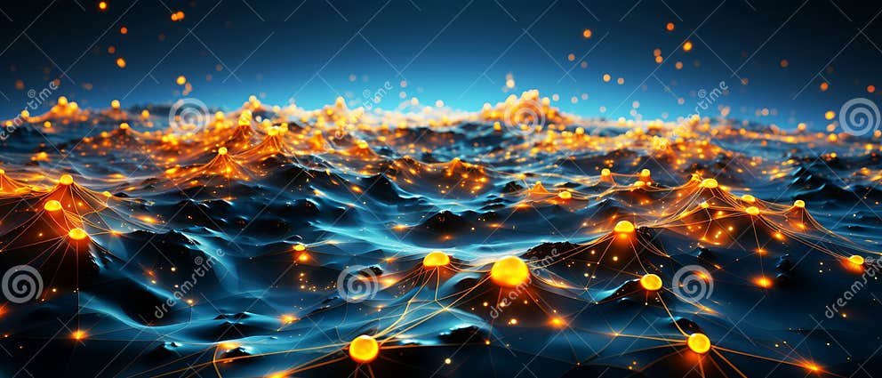 Abstract Technology Background Network Connection Structure With