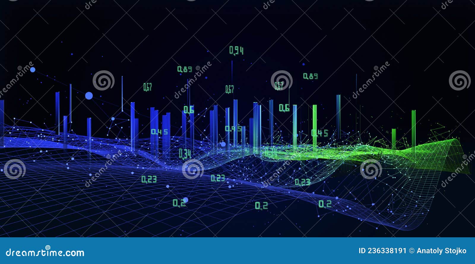 Abstract Technology Background with Polygonal Technology Grid and ...